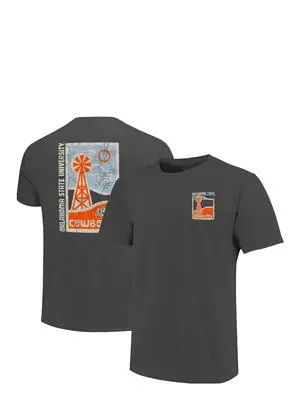 IMAGE ONE Oklahoma State Cowboys Comfort Colors Minimal Vista Distressed Graphics T-shirt - Graphite