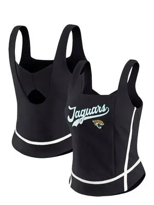 WEAR BY ERIN ANDREWS Jacksonville Jaguars Square Neck Tank Top - Black