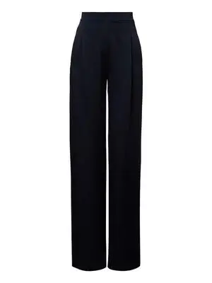 Max Mara Dritto Crêpe Satin Wide-leg Pants - Black