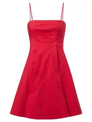 Staud Wylie Cotton Minidress - Red