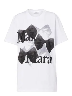 Max Mara Logo Printed Cotton Jersey T-shirt - White