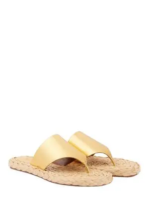 Paris Texas Amalfi Metallic Leather Thong Sandals - Gold