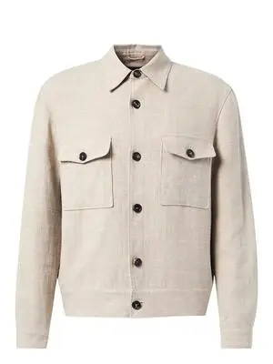 Loro Piana Clem Linen And Silk Canvas Blouson - Beige