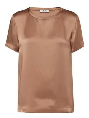 Max Mara Rebecca Satin Top - Brown