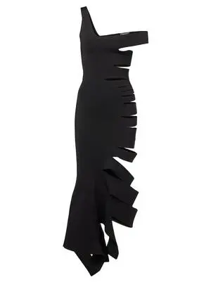 MUGLER Cutout Midi Dress - Black