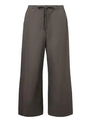 Max Mara Auero Cotton Wide-Leg Pants Grey