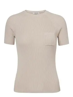 Max Mara Berlino Ribbed-knit Cotton Top - Beige