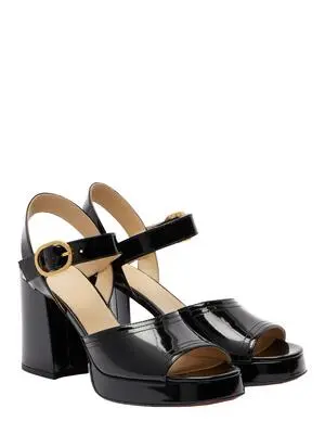 Valentino Garavani Vlogo Signature 100 Leather Platform Sandals - Black