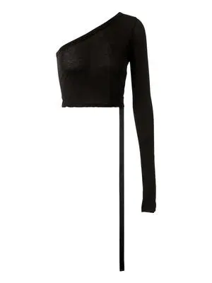 Rick Owens Ziggy One-shoulder Crop Top - Black