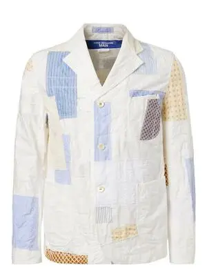 Junya Watanabe Patchwork Cotton And Linen-blend Blazer - Multicoloured