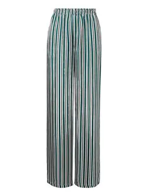 Max Mara Ladino Striped Wide-Leg Silk Twill Pants Multicoloured