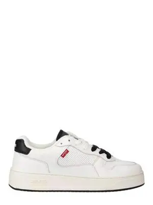 LEVI'S Glide Perforated Leather Low-top Sneakers - White
