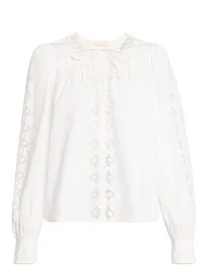 Ulla Johnson Kady Long-Sleeve Blouse White
