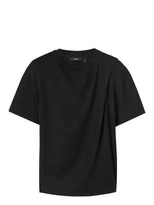 Theory Draped Supima Cotton-jersey T-shirt - Black