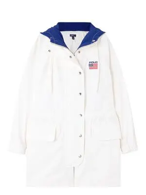 Polo Ralph Lauren Embroidered Printed Cotton-canvas Hooded Jacket - White