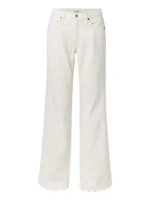 RE/DONE The Californian Frayed Mid-rise Flared Jeans - White