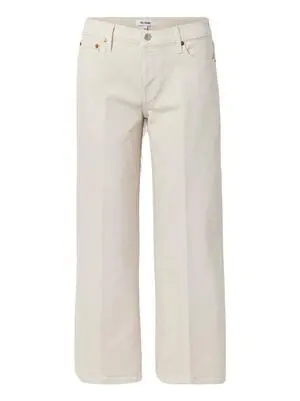 RE/DONE Cropped Mid-rise Wide-leg Jeans - White