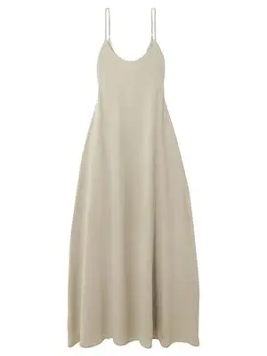 LESET Ari Crepe Maxi Dress Beige