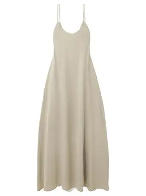 LESET Ari Crepe Maxi Dress Neutrals