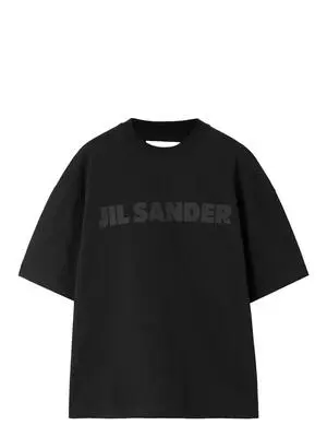 JIL SANDER Printed Cotton-jersey T-shirt - Black