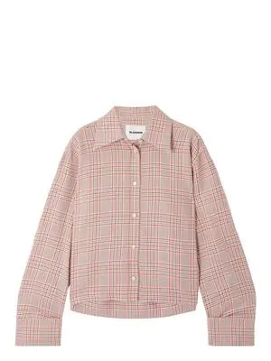 JIL SANDER Checked Cotton And Wool-blend Shirt - Pink