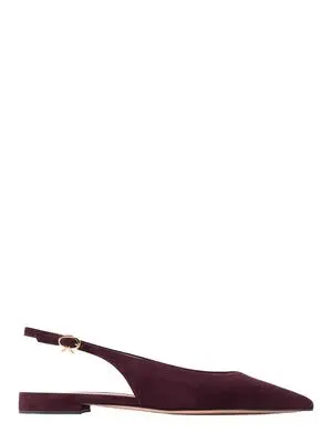 GIANVITO ROSSI Robbie Suede Slingback Flats Dark Brown