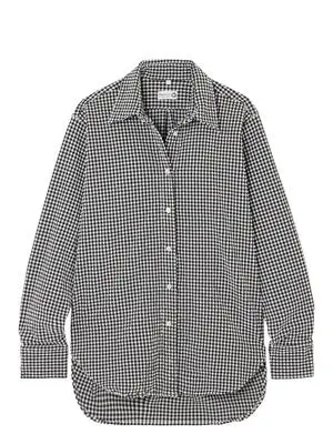 Hunza G Gingham Seersucker Shirt - Black