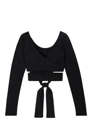 FERRAGAMO Knitted Wrap Cardigan - Black