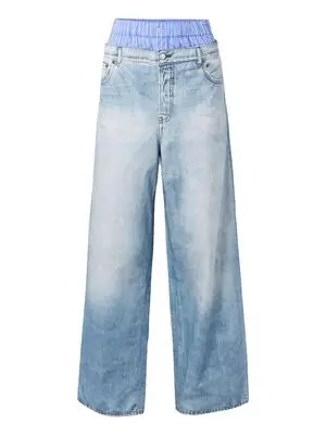 Acne Studios Trompe L'oeil Printed Wide-leg Pants - Blue