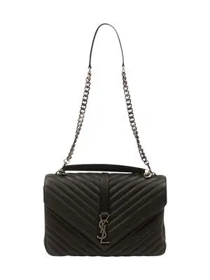 Saint Laurent Large College Chain Crossbody Bag - Black