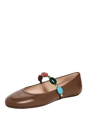 GIANVITO ROSSI Shanti Mary Jane Flats - Cuoio