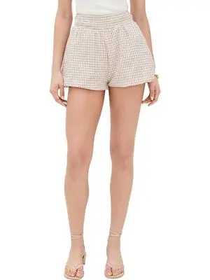 Blanknyc Gingham Check Shorts - Mauve/white