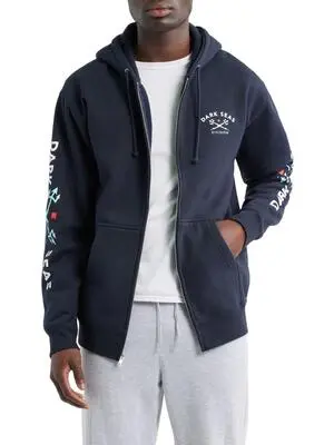 DARK SEAS Headmaster Iii Zip Fleece Hoodie - Navy