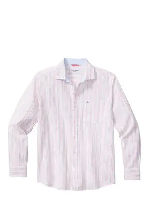 Tommy Bahama Nova Wave Viva Stripe Seersucker Button-up Shirt - Faded Rose