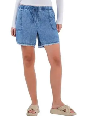 HINT OF BLU Relaxed-fit Drawstring Shorts - Bay Blue