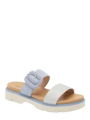 The Flexx Atena Platform Slide Sandal Silver/cloud Holly/camoscio