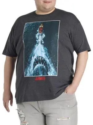 TRUE NATION BY DXL Big & Tall Jaws Graphic Tee - Black Heather