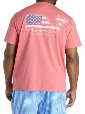 Vineyard Vines Big & Tall Flag Whale Pocket T-shirt - Lobster Reef