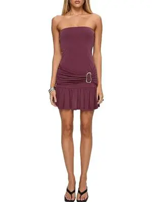 Princess Polly Strapless Mini Dress - Burgundy