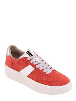SHU SHOP Stacey Platform Sneaker Dark Coral Suede