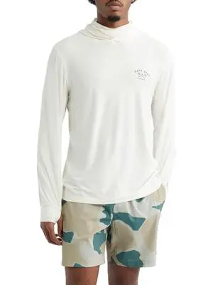 DARK SEAS Bimini Long Sleeve Hooded T-shirt - Off White