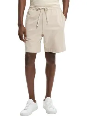 Theory Cotton Terry Drawstring Shorts - Warm Silver Cloud