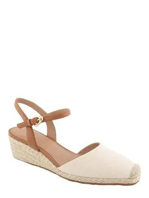 Aerosoles Jute-Wrapped Wedge Sandals Natural Canvas