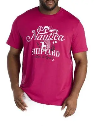 NAUTICA Big & Tall Shipyard Graphic Tee - Deepfuschi