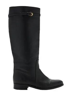 Staud Harlow Leather Riding Boots - Black
