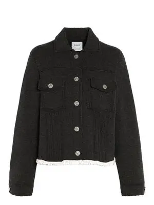 BARRIE Pleated Cashmere Jacket - Black