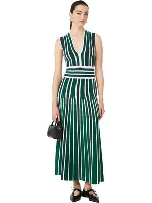 Max Mara Stretch Viscose Yarn Maxi Dress - Green