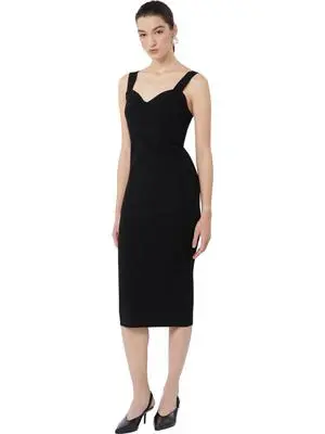 Max Mara Viscose Sheath Midi Dress - Black