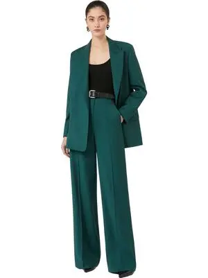 Max Mara Straight-fit Wool Trousers - Dark Green
