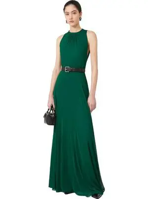 Max Mara Long Mesh Jersey Dress - Emerald
